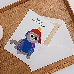 The Gimmo's Tale Cute Card for Cat Lover with PAWS - (Envelopes, Stickers Included)