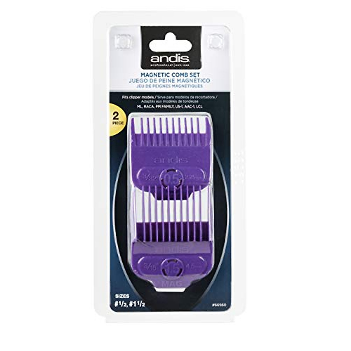 Andis Magnetic Comb Set - Dual Pack 0.5 & 1.5, 1 count