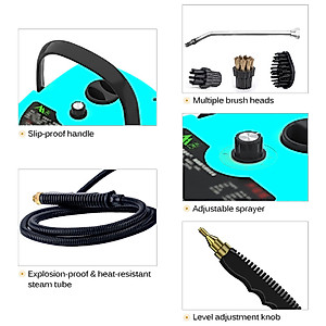 Ailgely 2500W High Temperature Pressurized Steam,Handheld Steam Cleaners for Home Use,Portable Steam Cleaning Machine,10S Fast Heating,with 3 Brush Heads (Blue)