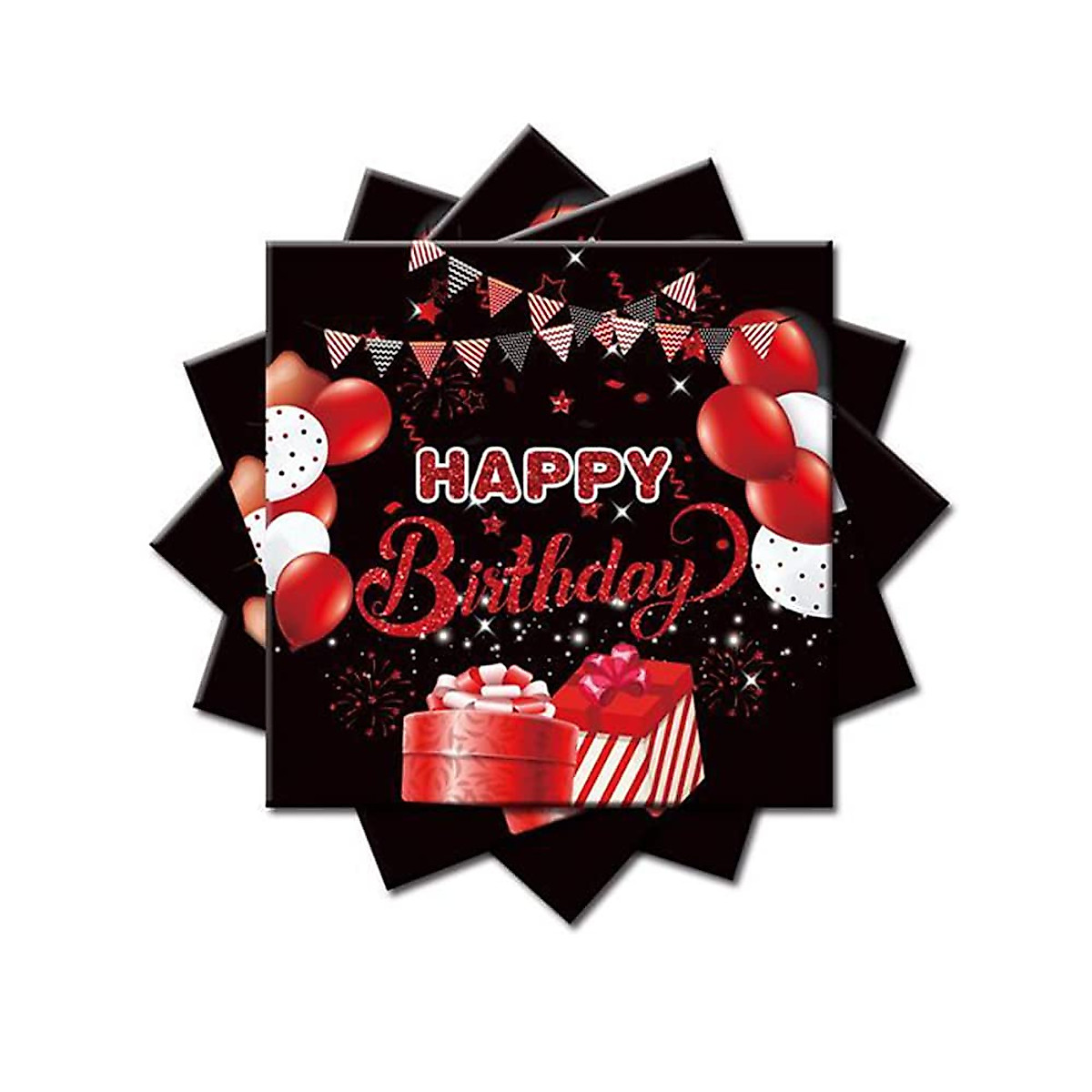 Wendell 40 Piece Red and black Party Supplies,include 20 Plates, 20 Napkin,Used for Child Birthday Party Decoration (Red and black)