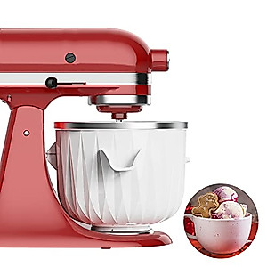 InnoMoon Ice Cream Attachment for Kitchenaid, Ice Cream & Sorbet Gelato Maker, 2 Quarts Frozen Yogurt Ice Cream Maker Attachment for Kitchenaid 4.5Qt and Larger Stand Mixers