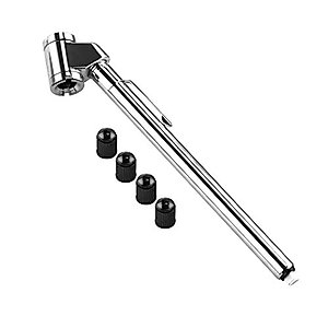 CZC AUTO Pencil Tire Pressure Gauge, Dual Head Trucks Air Gage, Accurate Mechanical Dually Chuck Wheel Service Checker, Stainless Steel Stem for Car RV ATV Motorcycle Bike, 10-120PSI (Silver, 1 Pack)
