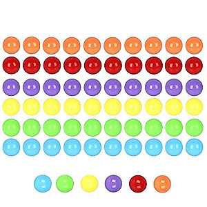 Witlans 60pcs Chinese Checker Game Replacement Balls,6 Solid Color 14mm Acrylic Game Marbles for Chinese Checker,Marble Run, Marbles Game,Aggravation Game,Traditional Marbles Games