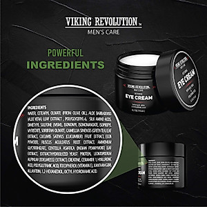 Viking Revolution Men's Eye Cream - Natural Anti-Aging, Dark Circle Treatment, Reduces Puffiness & Crowsfeet - 6ml