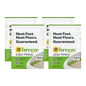 Purina Tidy Cats Breeze Litter Pellets Refill Pouch, Made for Multiple Cats, Anti-Tracking Pellets for Breeze Litter System, 3.5 LB Refill Pouch (Pack of 4)