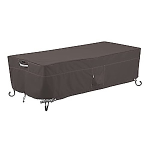 Classic Accessories Ravenna Water-Resistant 60 Inch Rectangular Fire Pit Table Cover, Outdoor Table Cover