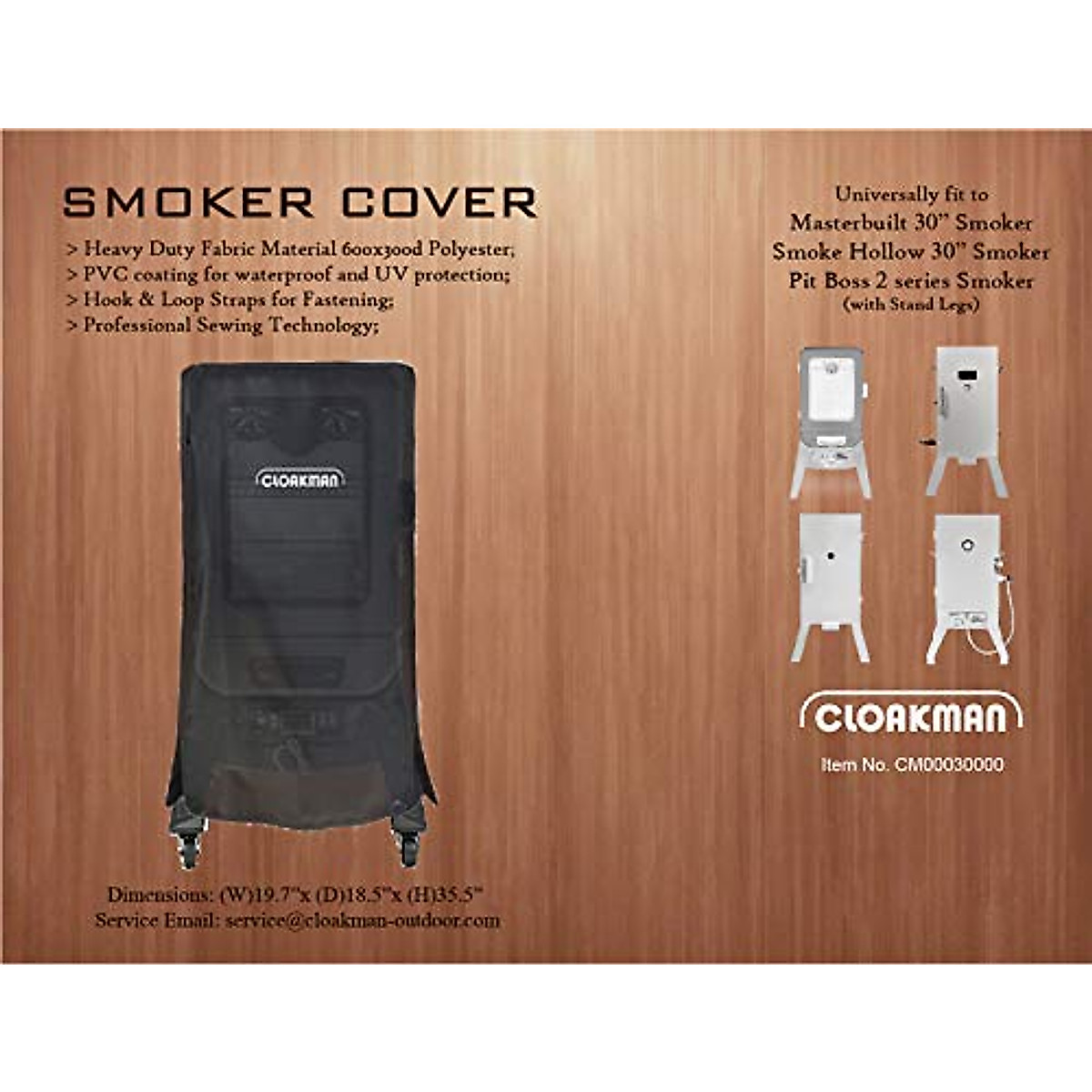 Cloakman Premium Heavy-Duty Smoker Cover for Pit Boss 2 Series Smoker and Masterbuilt/Smoke Hollow 30 in Vertical Gas Smoker