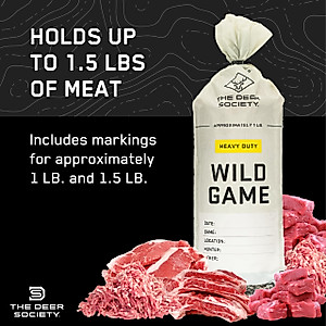 Extra Thick Wild Game Bags for Freezer Storage [150 pk ] | Extra Strong | 2.6 Mil Thickness | Meat Bags For Ground Meat | Deer Society | Illusion Outdoor Systems | Protect Your Game Meat
