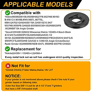 YUCDXFV 7PCS Angle Grinder Nut Angle Grinder Flange Wrench,5/8-11 Flange Metal Lock Nut,Grinder Parts for Dewalt Milwaukee Makita 193465-4 Compatible with Bosch Black & Decker Ryobi 4.5" 5"