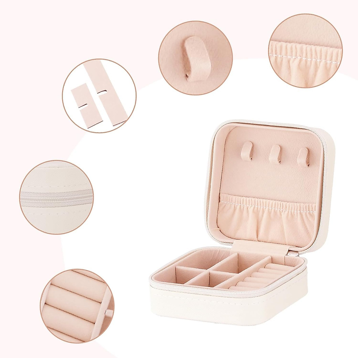 Sincerez Jewelry Box, Small Jewelry Case for Fans, Music Lover Gifts-Portable Jewelry Case for Ring, Necklace, Bracelet, Earring Organizer Storage Holder Boxes