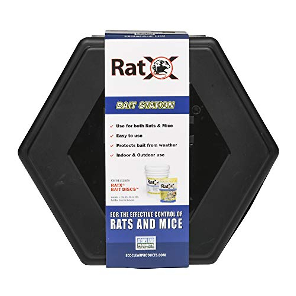 RatX EcoClear Products 620301-3D, Rodent Station, Plastic, Small Size Suitable for Mice Weatherproof Rat/Mouse Bait Box, Multi