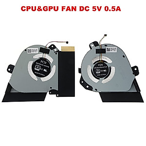Replacement CPU GPU Cooling Fan for Asus ROG Zephyrus GU502DU GA502IU GA502IV 5V 0.5A 13NR03V0T02011 13NR0210T01111 13NR0210AM0901 DFS5K12304363C DFS5K12115491P