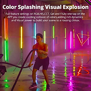 Godox TL120 TL120-K4 Pavo Tube Light RGB Color Photography Light Handheld Light Stick with APP Remote Control for Photos Video (TL120-KIT4)