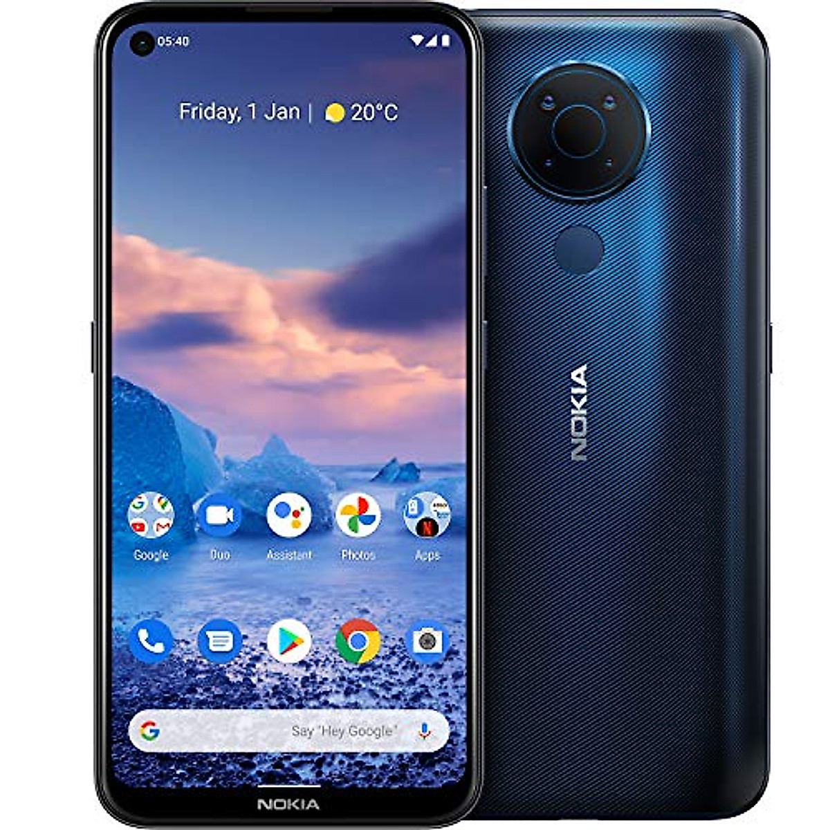 Nokia 5.4 | Android 10 | Unlocked Smartphone | 2-Day Battery | Dual SIM | US Version | 4/128GB | 6.39-Inch Screen | 48MP Quad Camera | Polar Night