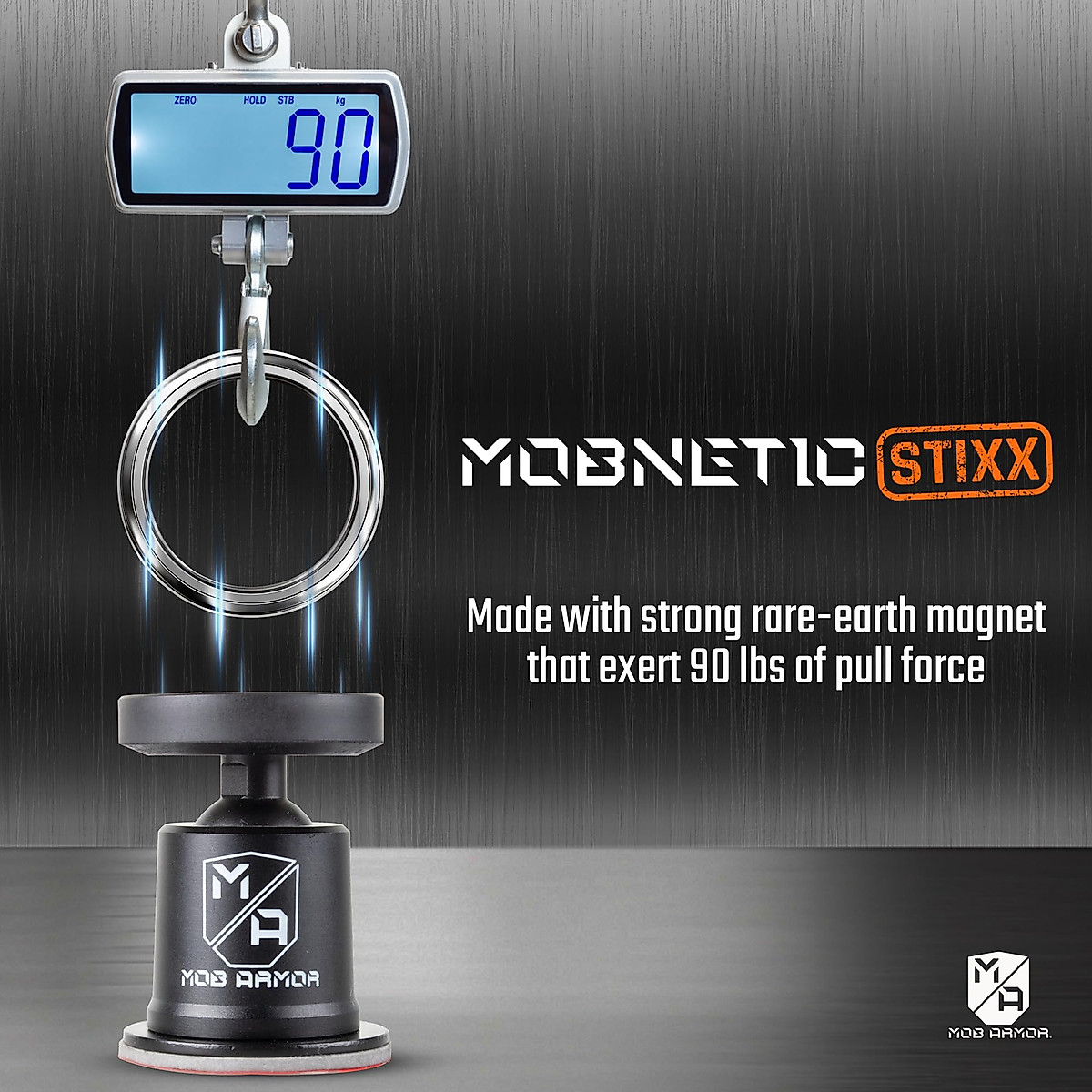 Mob Armor MobNetic Stixx - Phone Holder for Your Car, Magnetic Phone Mount for Trucks, Jeeps, and More - 90º Tilt & 360º Rotation, Compatible with iPhone & Android Smartphones