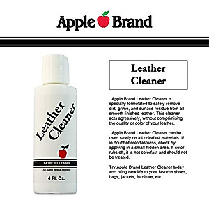 Apple Brand Leather Cleaner 4 oz - Great for Shoes, Boots, Handbags, Car Upholstery, Furniture - Removes Surface Dirt, Grime, Salt and More From Finished Leathers
