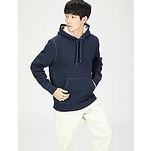 Amazon Essentials Men's Sherpa-Lined Pullover Hoodie, Navy, Large