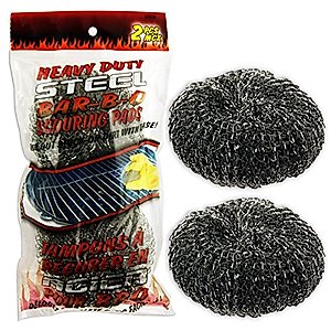 Heavy-Duty Steel Wool Barbecue Grill Cleaner Pads