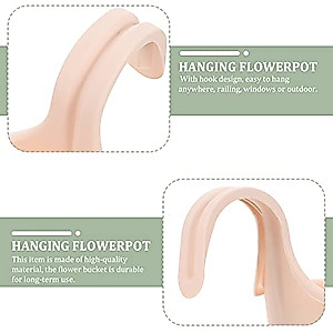 Happyyami Single Hook Hanging Basin pots for Outdoor pots for Indoor Plants Hanging Plant Holders Railing Planter Hanging Baskets for Plants Outdoor Fence Hanging Rail pp Resin Flowers