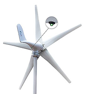 Marsrock 400W 12V AC 5 Blades Small Wind Turbine Generator with Charging Indicator Windmill MPPT Controller for Wind and Solar Hybrid Light Monitor Systems 2m/s Low Start Wind Speed(5S-400H-12W)