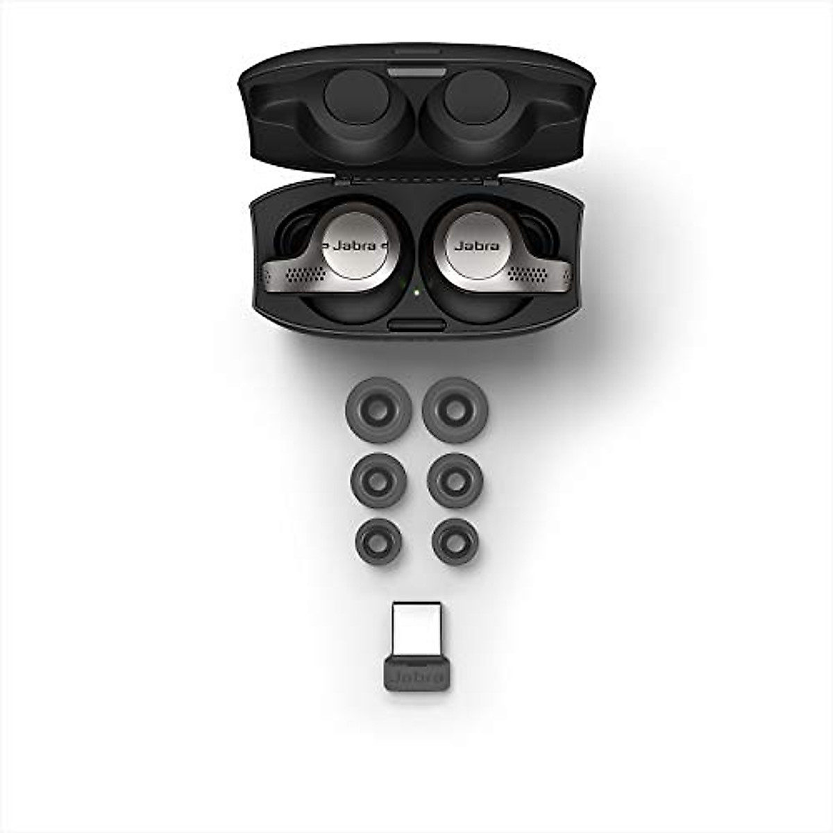 Jabra Evolve 65t True Wireless Bluetooth Earbuds, UC Optimized – Superior Call Quality and Connectivity – Passive Noise Cancelling Earbuds with up to 15 hours of Battery Life with Charging Case