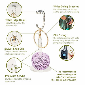 YOJOB Portable Wrist Yarn Holder for Crocheting & Knitting, Without Tangling Yarn Spinner for Yarn Balls and Cake, Ideal Crochet Gift for Crafters (Transparent)