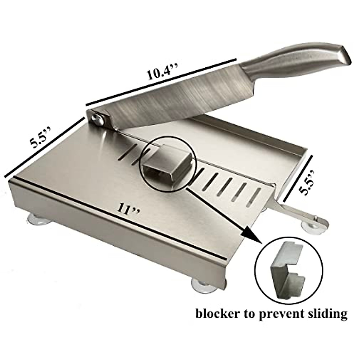 Frozen Meat Cutter Manual Slicer Chopper 10.4inch Stainless Steel for Rib Beef Mutton Vegetable Whole Chicken