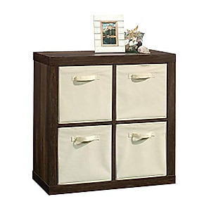 Sauder Stow-Away 4-Cube Organizer, Smoked Oak Finish