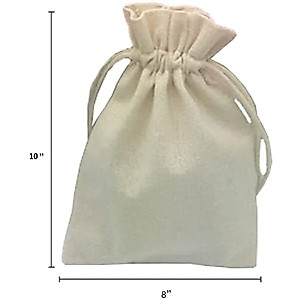 8x10 Inch Cotton Muslin Drawstring Candy Gift Storage Bags 15 PCS
