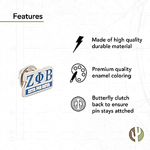 Zeta Phi Beta Lapel Pin Enamel Sorority Greek Letter Formal Wear Blazer Jacket (Lapel Pin - Design A)