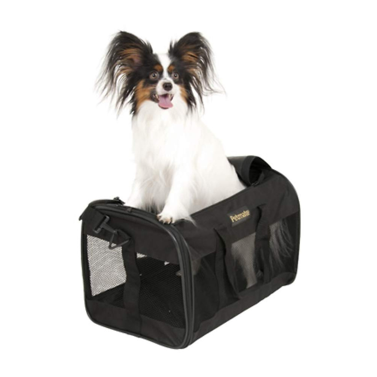 Petmate Soft-Sided Kennel Cab Pet Carrier,Black,Up to 15lbs, 17 X 10 X 10 (21329)