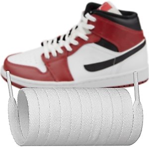 Endoto Shoelaces for Air Jordan 1/2/3/4/5/6/7/8 Replacement Flat Polyester Laces Sneaker Shoes(Color:White,Size:65Inch)