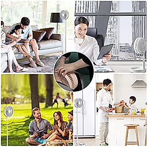 Portable Standing Fan with Remote Control, 8" Foldable Desk Fan, 7200mah Quiet Fan Table Fan, USB Floor Fan, 4 Speed Settings Telescopic Pedestal Fans for Personal Bedroom Office Fishing Camping