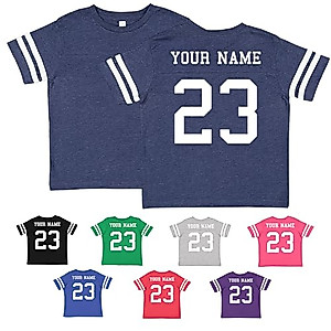 Custom Football Sport Jersey Toddler & Child Personalized with Name and Number (4T, Vintage Royal)