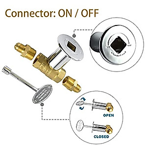 5FT Fire Pit Installation Kit of Replacement Parts, Propane Gas Connector with 1/2" Chrome Key Control Valve, 150K BTU Connection Hose