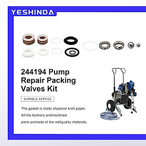 YESHINDA 244194 Pump Repair Packing Kit Fit for Graco Airless Paint Sprayer 295 390 395 490 495 595 3400 Paint Spray Guns