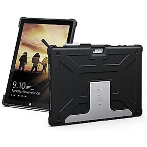 URBAN ARMOR GEAR UAG Designed for Microsoft Surface Pro 7 Plus, Pro 7, Pro 6, Pro 5th Gen (2017) (LTE), Pro 4 Feather-Light Rugged [Black] Aluminum Stand Military Drop Tested Case