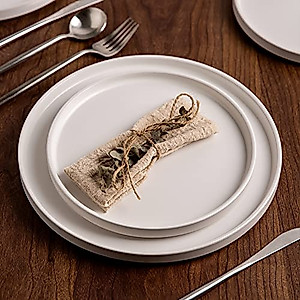 AmorArc Ceramic Plates Set of 6, Matte Glaze 8.0 Inch Dishes Set for Kitchen, Dessert,Salad,Appetizer, Small Dinner Plates, Microwave & Dishwasher Safe, Scratch Resistant, Matte White