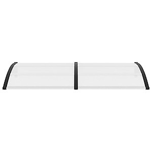 Window Awning Door Canopy | Modern Polycarbonate Front Door Canopy | Outdoor Patio Awning Canopy Window Door Cover for Rain Sunlight Protection | Black PC 78.7" x 39.4" by FurturHome