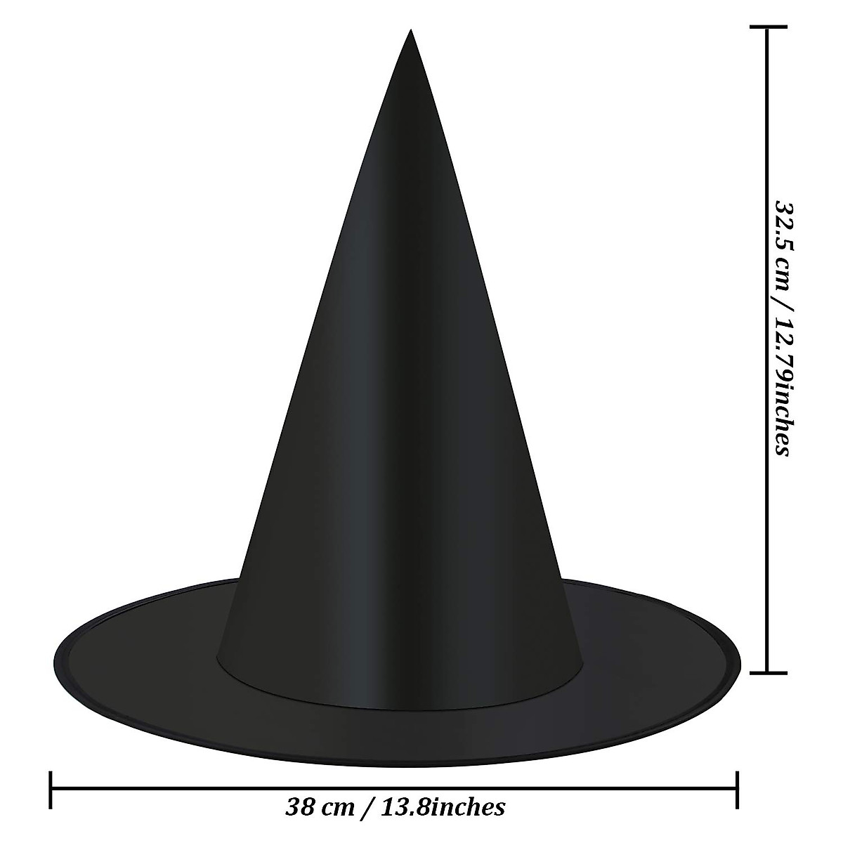 Elcoho 10 Pack Halloween Costume Witch Hat Halloween Costume Accessory for Holiday Halloween Party, Black