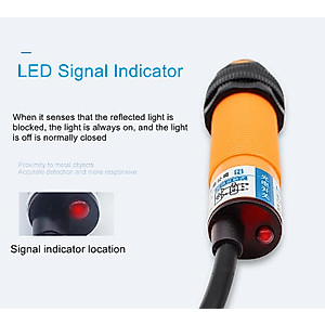 Fielect Photoelectric Sensors Diffuse Reflection Photoelectric Sensor Switch 300MA Detection Distance 30cm 3 Wires E3F-DS30C4 1pcs