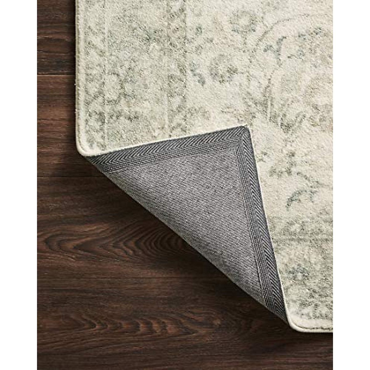 Loloi II Rosette Collection ROS-02 Ivory/Silver, Traditional 7'-6" x 9'-6" Area Rug