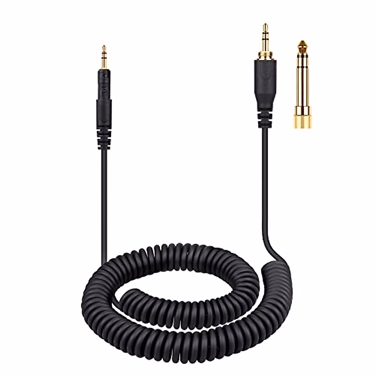 weishan ATH-M50x Cable Coiled Aux Cord Replacement for Audio Technica M40x M70x Wired Headphones, 2.5mm to 3.5mm(1/8") Extension Wire with 6.35mm(1/4") Adapter, 14ft