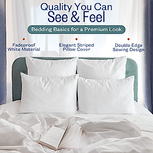 Sleep Restoration Gel Pillow - (2 Pack Queen) Best Hotel Quality Comfortable and Plush Cooling Gel Fiber Filled Pillow