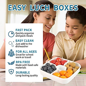 shopwithgreen 52 OZ to Go Salad Container Lunch Container, BPA-Free, 3-Compartment for Salad Toppings and Snacks, Salad Bowl with Dressing Container, Built-in Reusable spoon, Microwave Safe