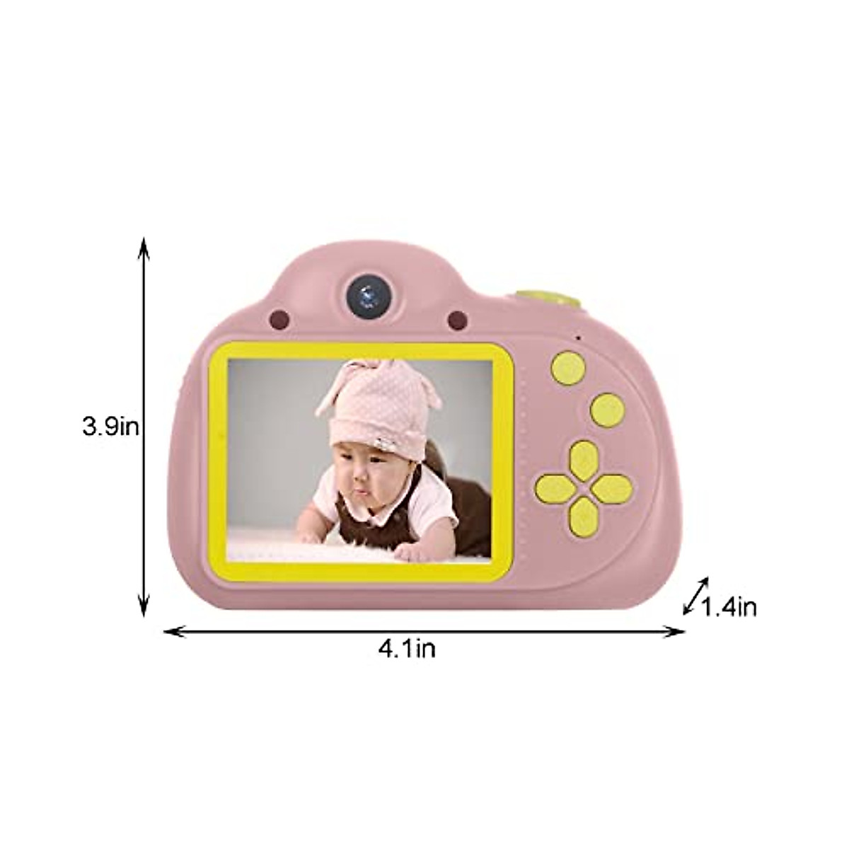 Kids Camera for Girls, 2.4 inch IPS Screen HD 1280P 16x Zoom Children Gift Digital Video Vlogging Cameras,Shake-proof And Fall Proof Game Sports Kids Selfie Camera with 32G SD Memory Card (Pink)