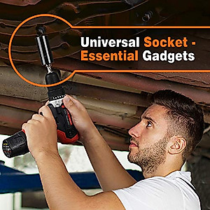 Super Universal Socket Gifts for Men - Tools Christmas Stocking Stuffers for Adults Grip Socket Set with Power Drill Adapter, Gadgets for Men Dad Him Kids Husband Who Have Everything Cool Stuff Ideas