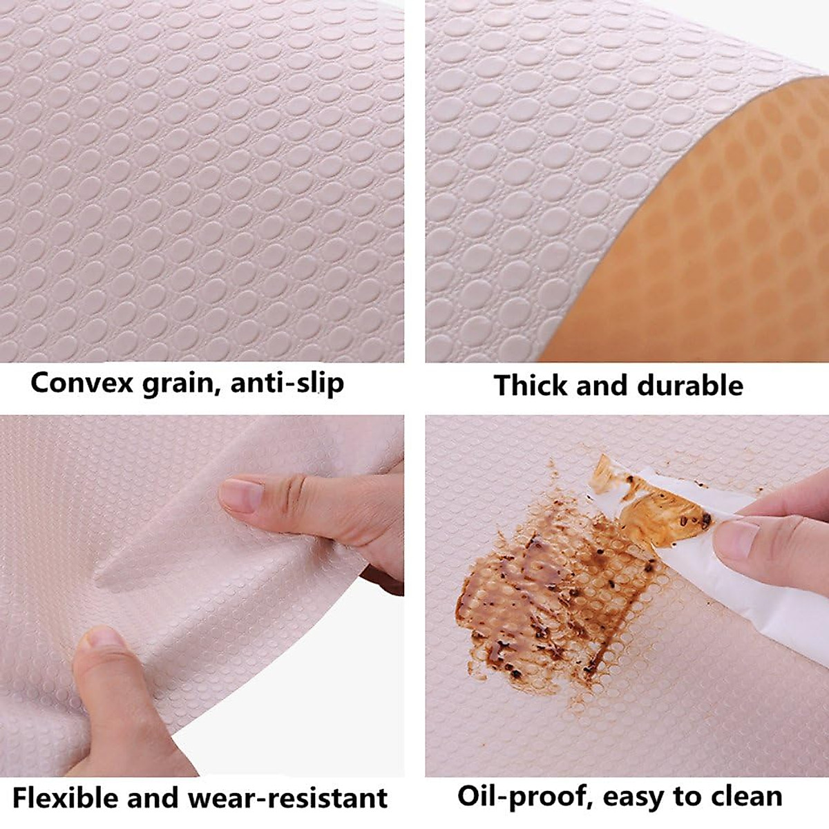 Sulimy Shelf Liners Refrigerator Pad Can Be Cut Refrigerator Mats Cupboard Pad Non-Slip Multifunctional Pad Fridge Pads Cabinet Closet Drawer Table Placemats White-2 Roll