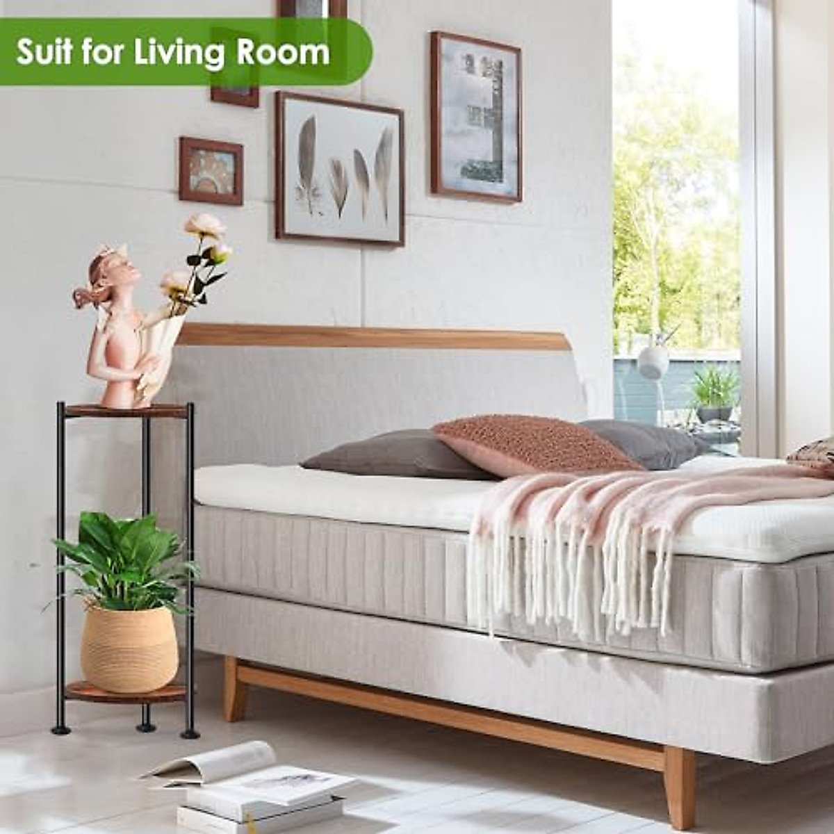 Lilybud--lily Plant Stand Indoor Outdoor, 30'' Tall Plant Stands for Indoor Plants, Heavy Duty Indoor Plant Stands, 2 Tier Flower Stand for Living Room, Balcony, Deck