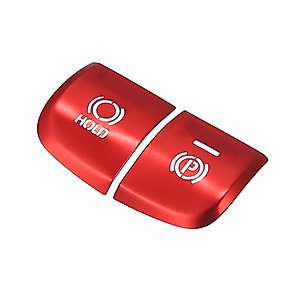 X AUTOHAUX 1 Set Car Electronic P Gear Brake Button Decoration Stickers Center Console Handbrake Parking Brake Sticker Decal for Toyota Supra GR 2018-2022 Red